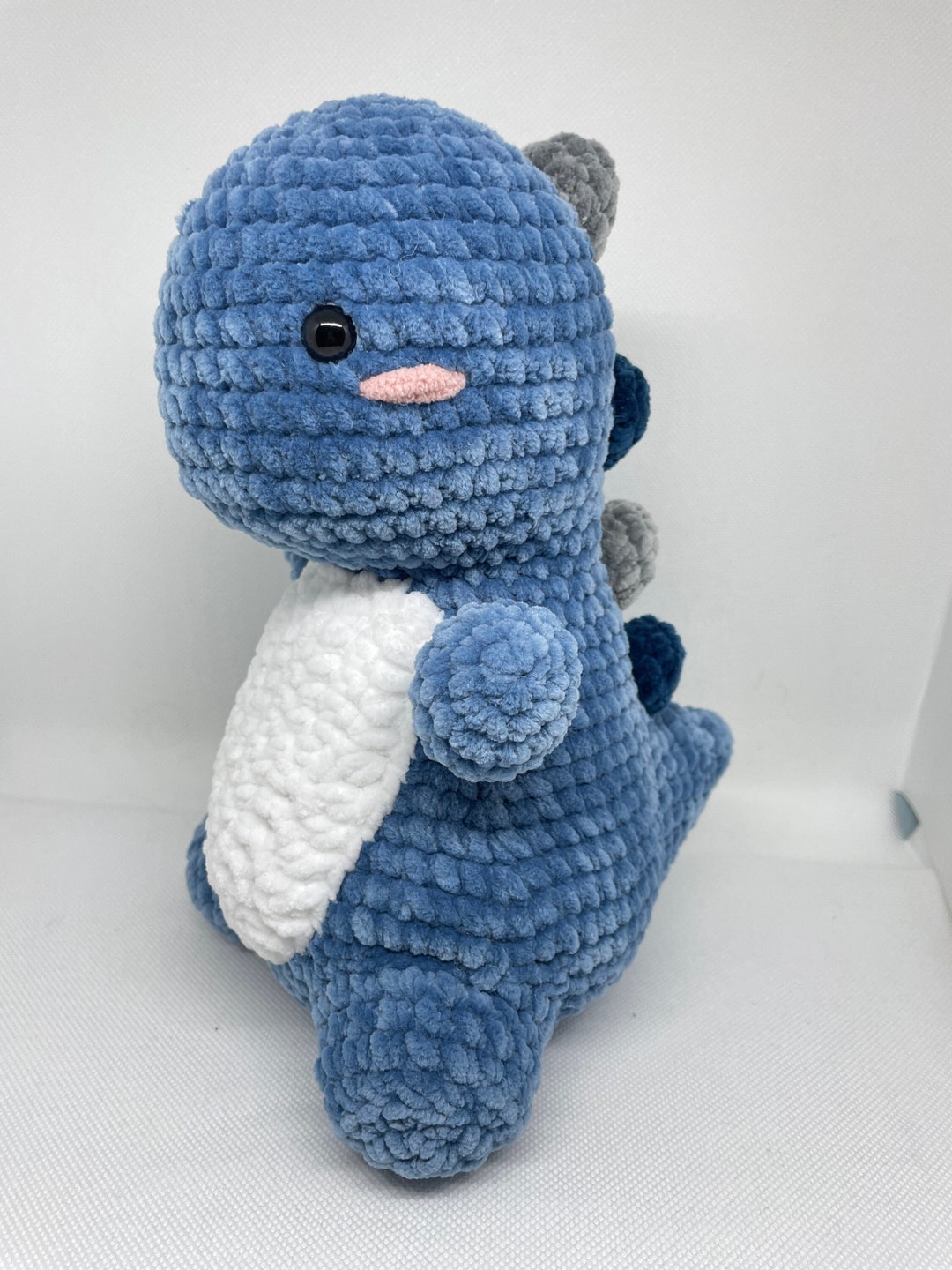 Dino, Crochet, Amigurumi, Blue, Soft Toy, Cuddly, Crochet Dino, Plush ...