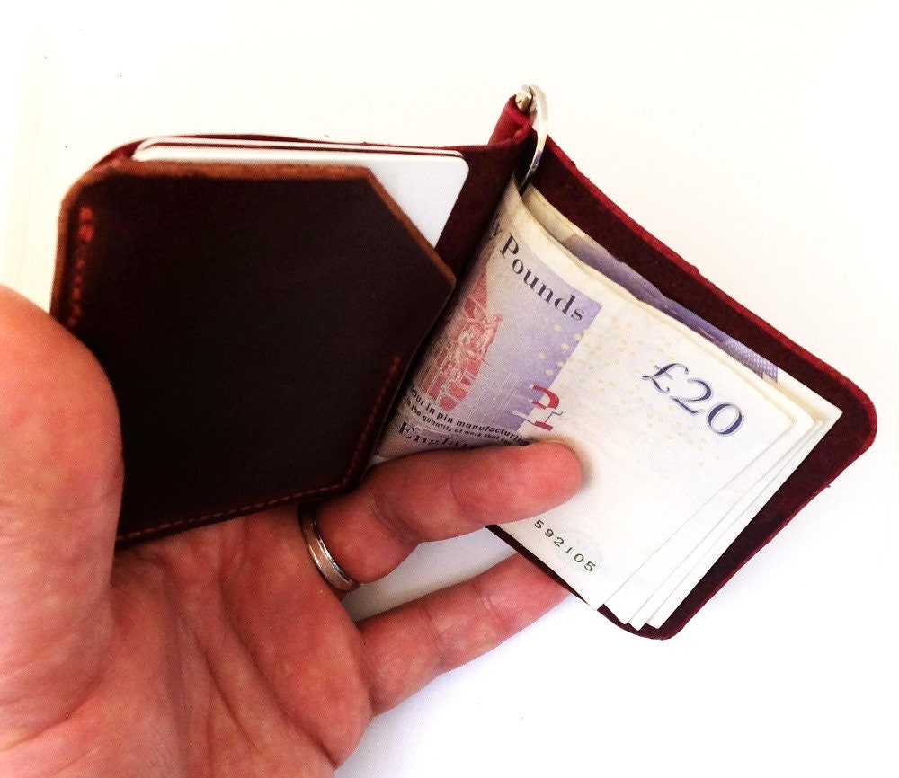 Money Clip Minimalist Wallet Front Pocket Wallet Leather - Etsy