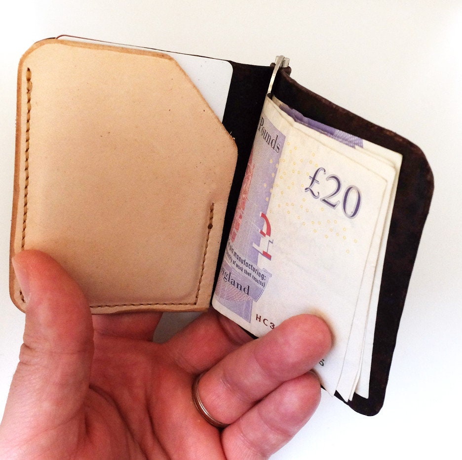 Money Clip Minimalist Wallet Front Pocket Wallet Leather - Etsy