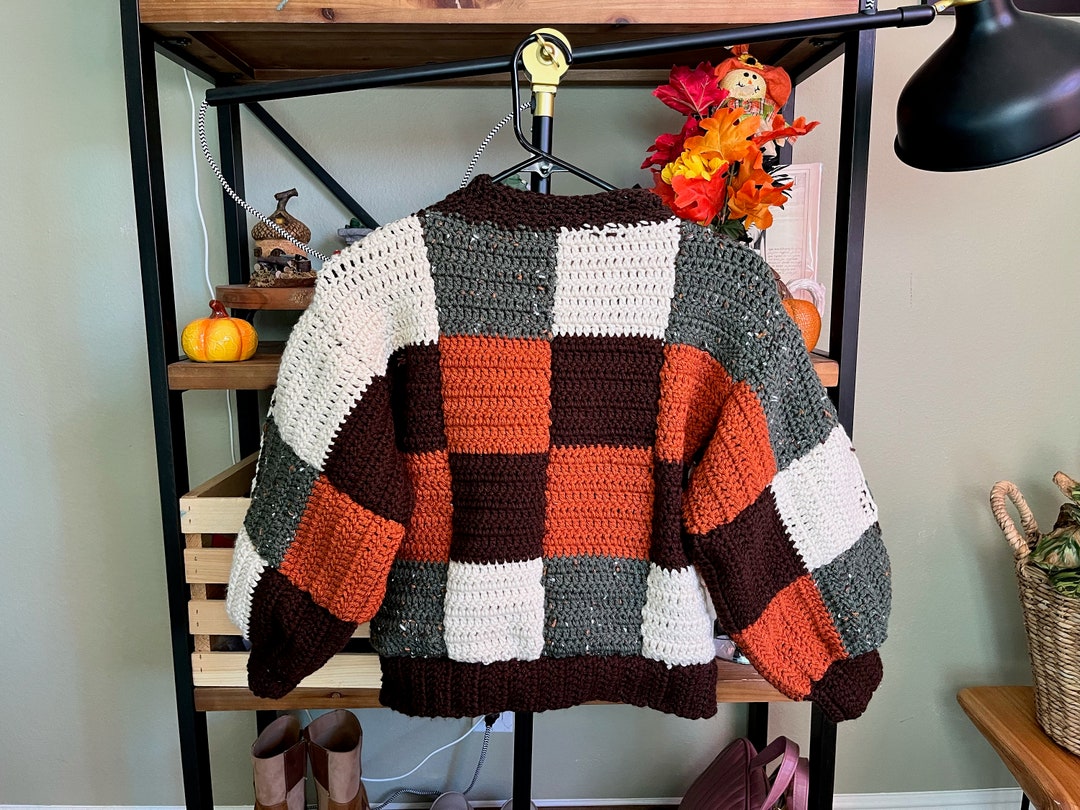 Checkered Fall Sweater - Etsy