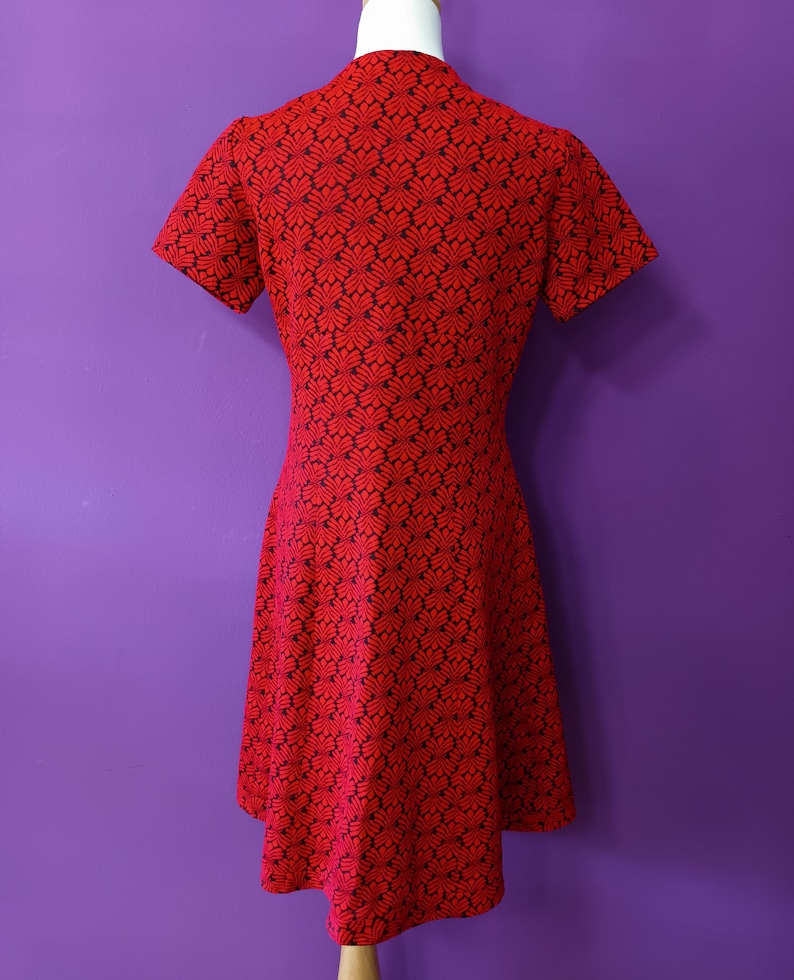 Vintage 1960s Red and Black Mod Dress Floral Geometric - Etsy