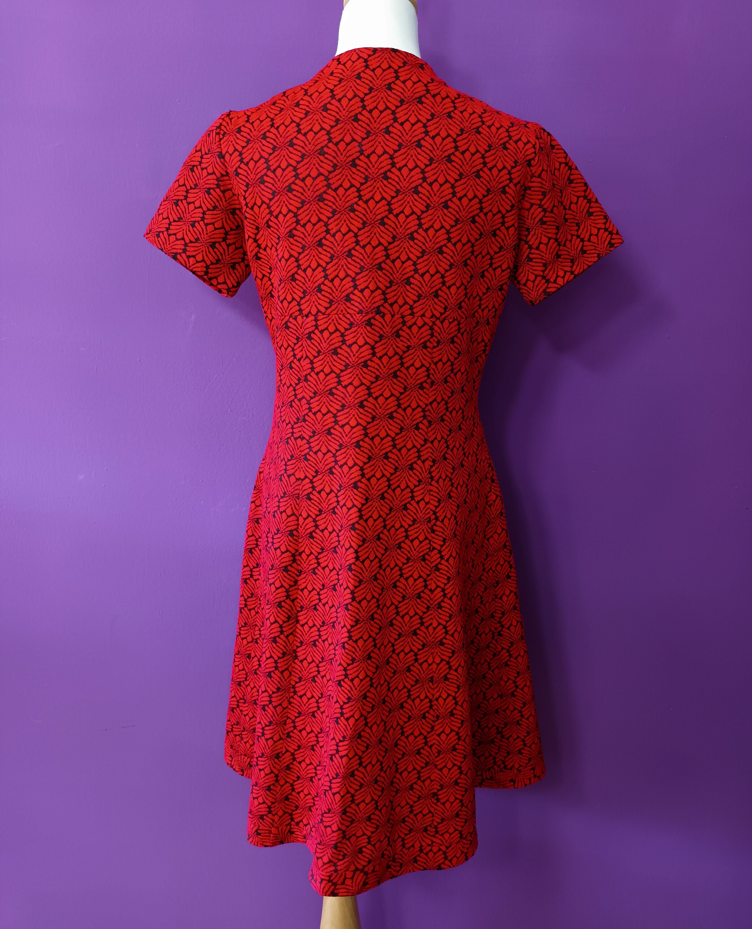 Vintage 1960s Red and Black Mod Dress Floral Geometric - Etsy