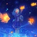 Shiny : a Cute Art Print Featuring a Girl and Shiny Fish - Square ...