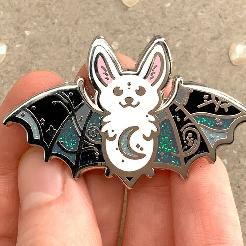 Bat Enamel Pin Cute Goldeb Bat From the Stars Enamel Pin - Etsy
