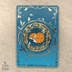 Cute Fox Pin : a Stained Glass Enamel Pin Featuring a Kawaii Sleeping ...