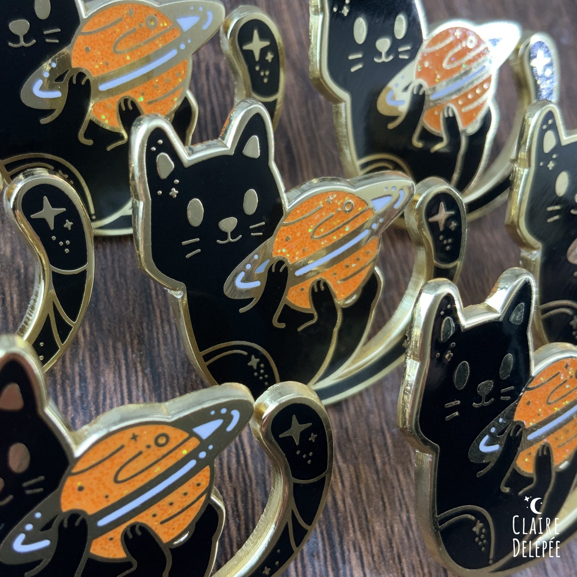 Black Cat Enamel Pin Space Enamel Pin Cat Enamel Pin Black - Etsy