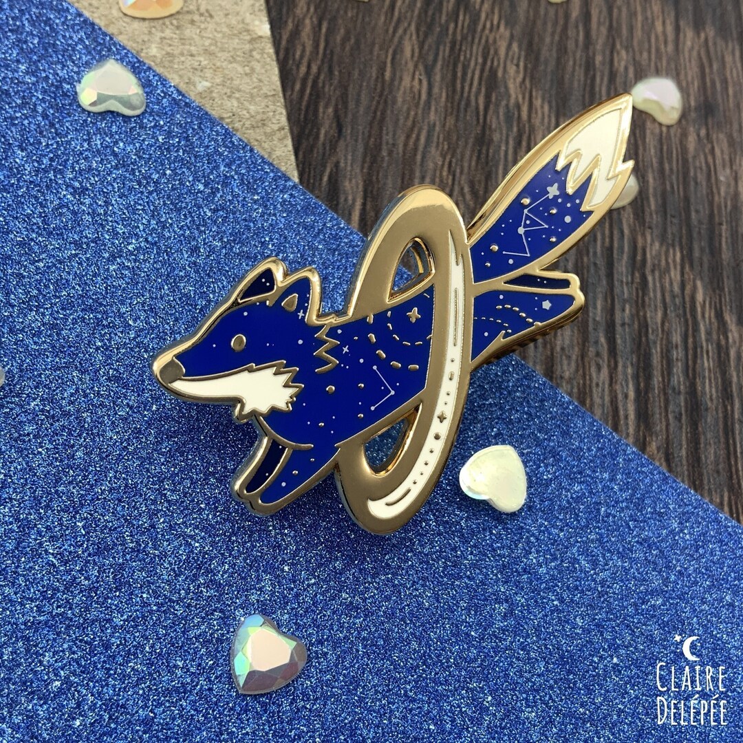 Fox Pin Space Fox Enamel Pin Cute Animal Pin Cute Fox Fox Enamel Pin ...