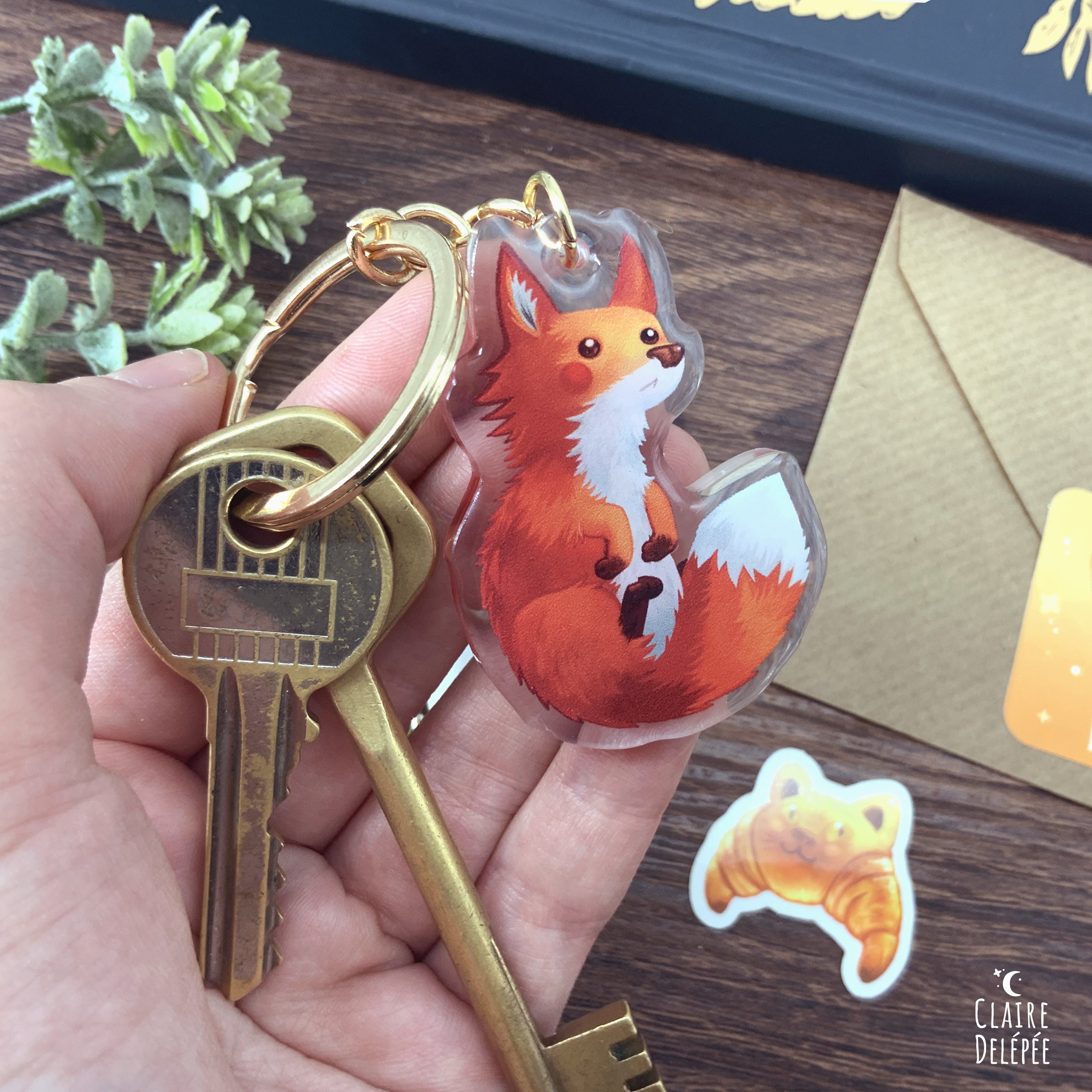 Red Fox Kawaii Keychain : a Cute Fox Acrylic Charm Cute - Etsy