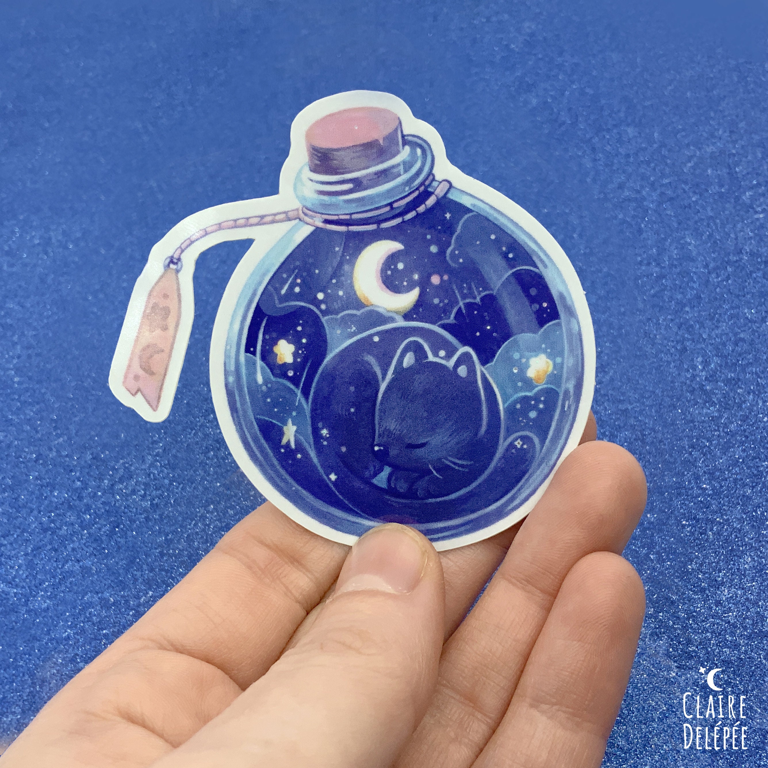 Cute Sticker : Sleeping Potion With a Cat Inside | Cute Cat Sticker - Etsy