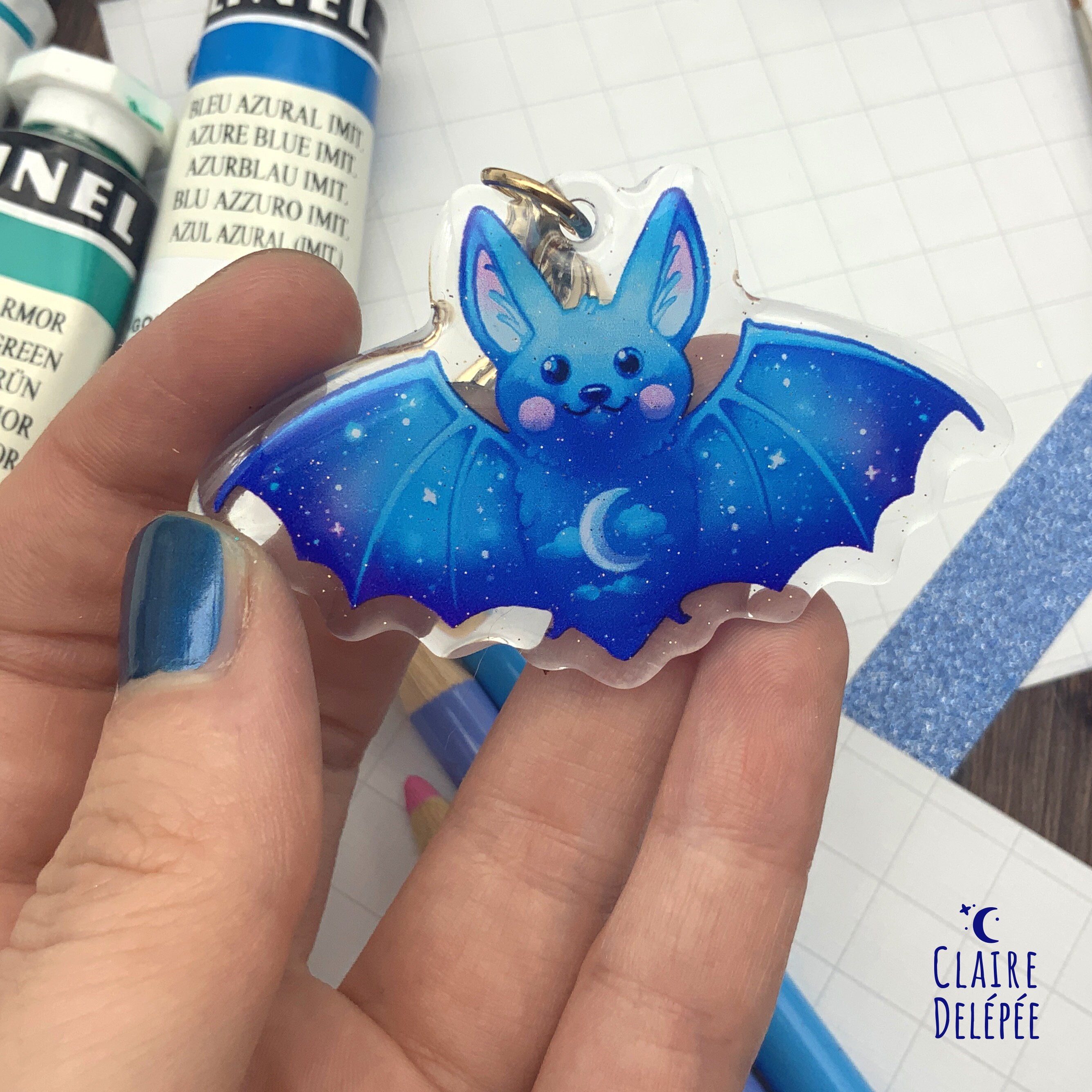 Cute Bat Keychain : Acrylic Charm of a Bat Bat Gift Cute - Etsy