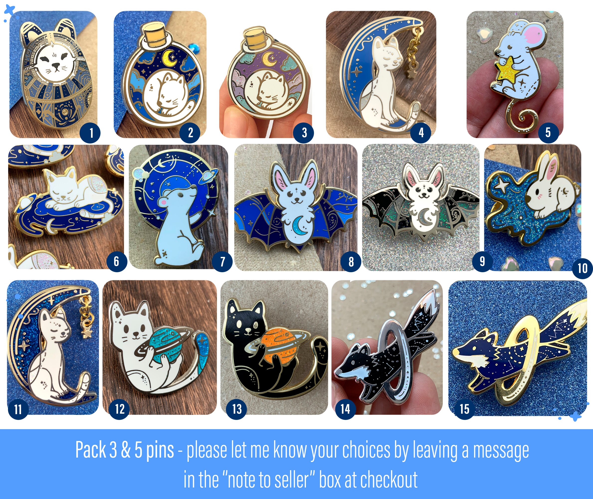 Star-catching Mouse : a Cute Kawaii Pins Cute Enamel Pins | Etsy