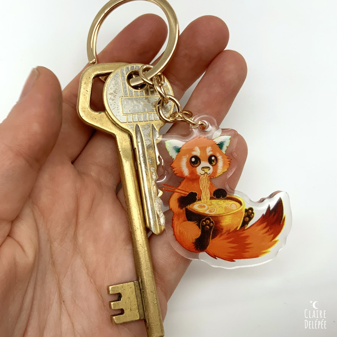 Red Panda Keychain Animal keychain Cute Acrylic keychain | Etsy
