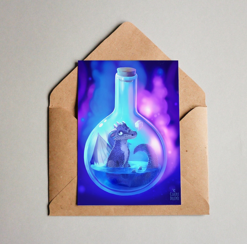 Dragon Potion Print Cute Fantastic Animal in a Magic Potion | Etsy