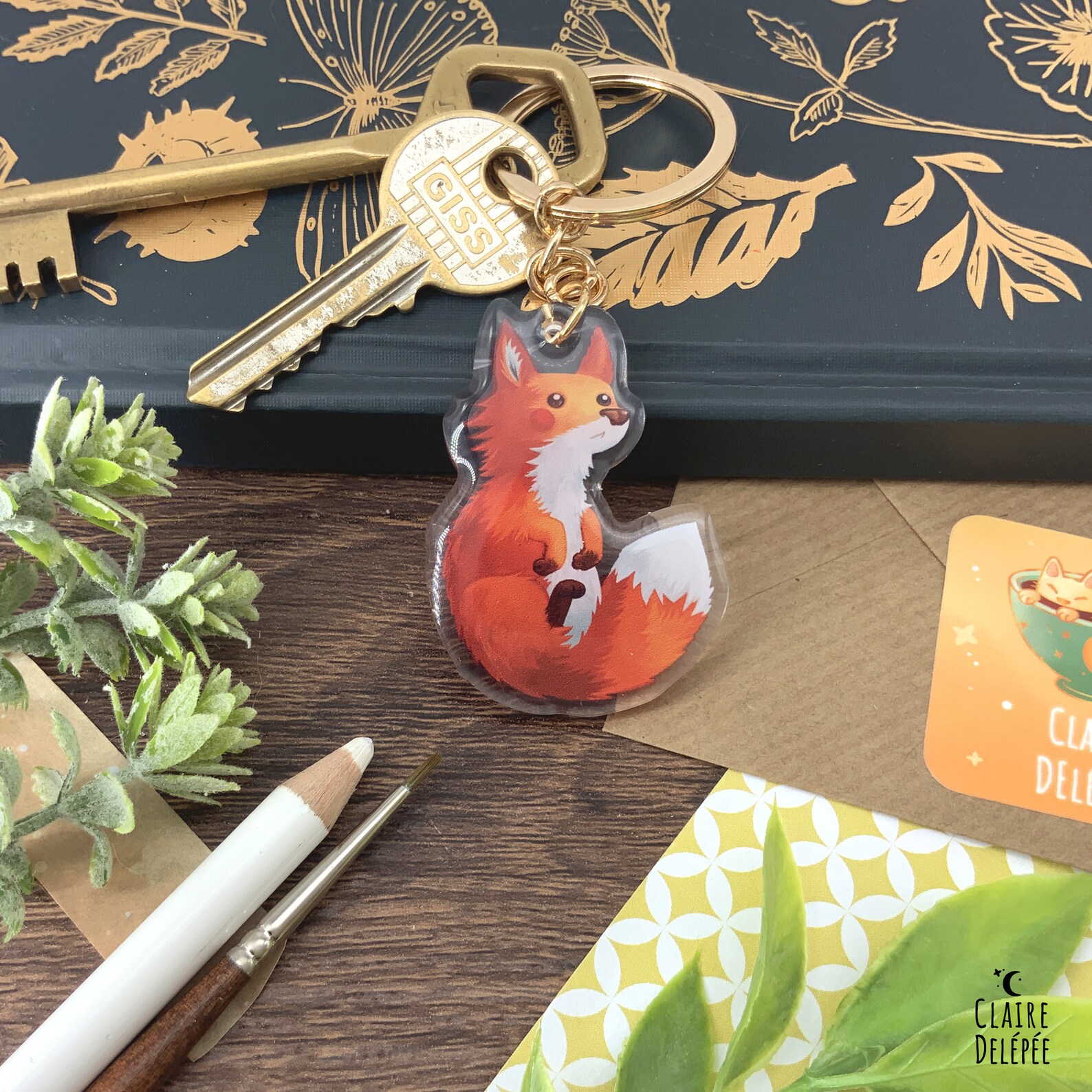 Red Fox Kawaii Keychain : a Cute Fox Acrylic Charm Cute - Etsy