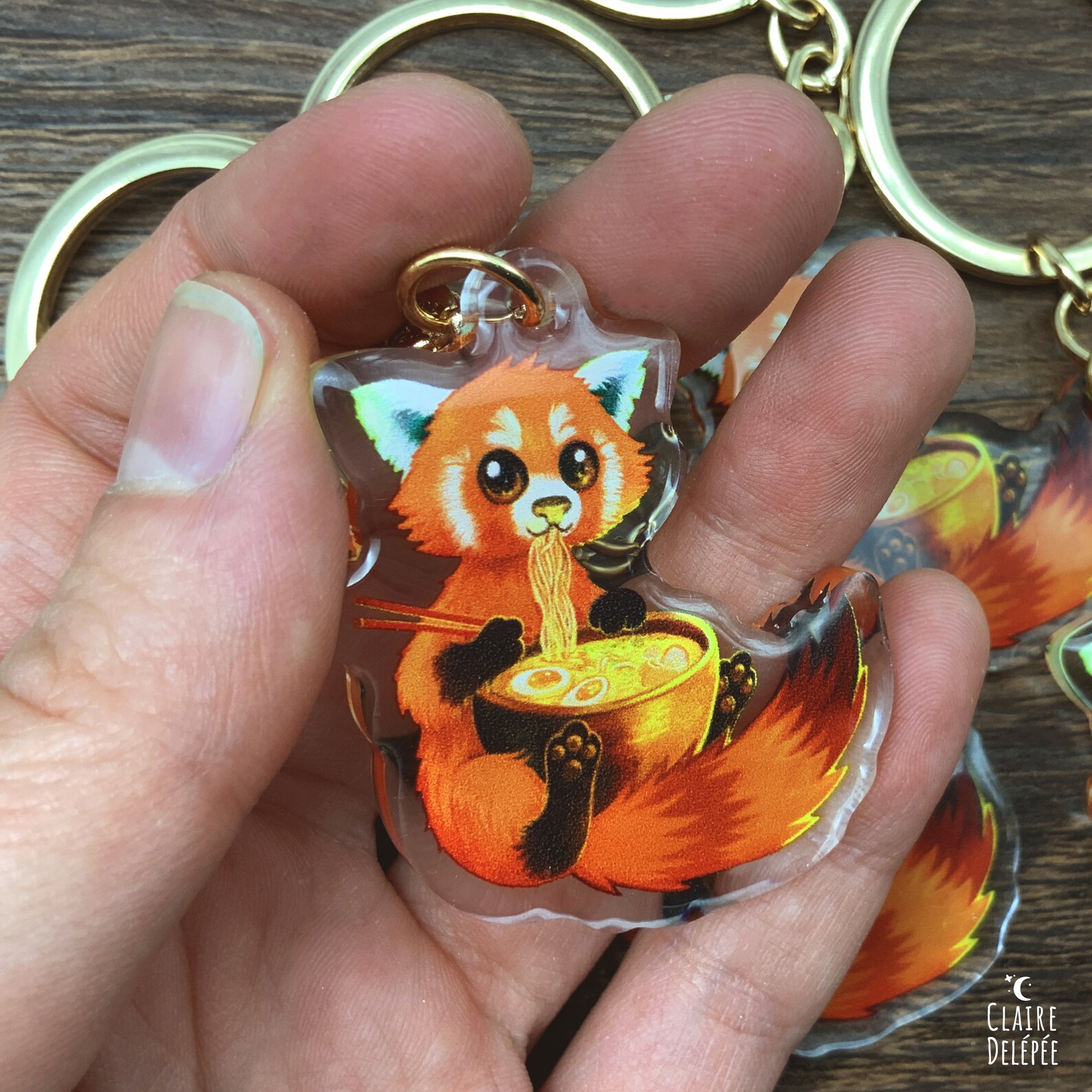 Red Panda Keychain Animal Keychain Cute Acrylic Keychain | Etsy