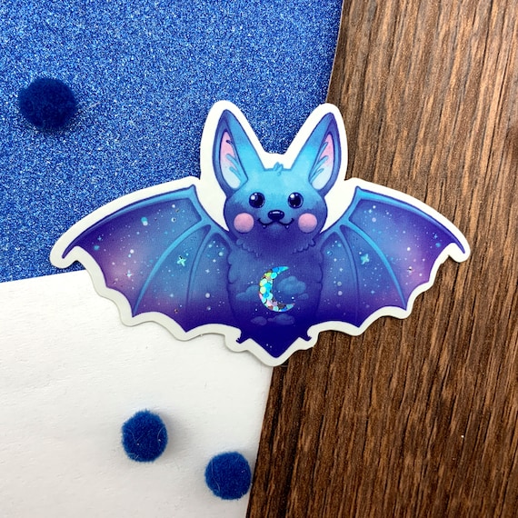 Bat from the stars sticker Cute starry bat original art | Etsy
