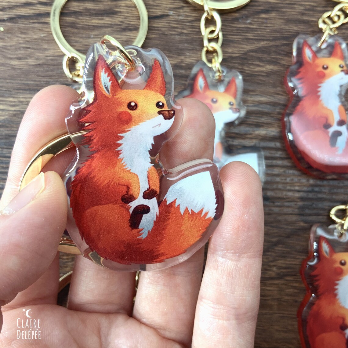Red Fox Kawaii Keychain : a Cute Fox Acrylic Charm Cute - Etsy