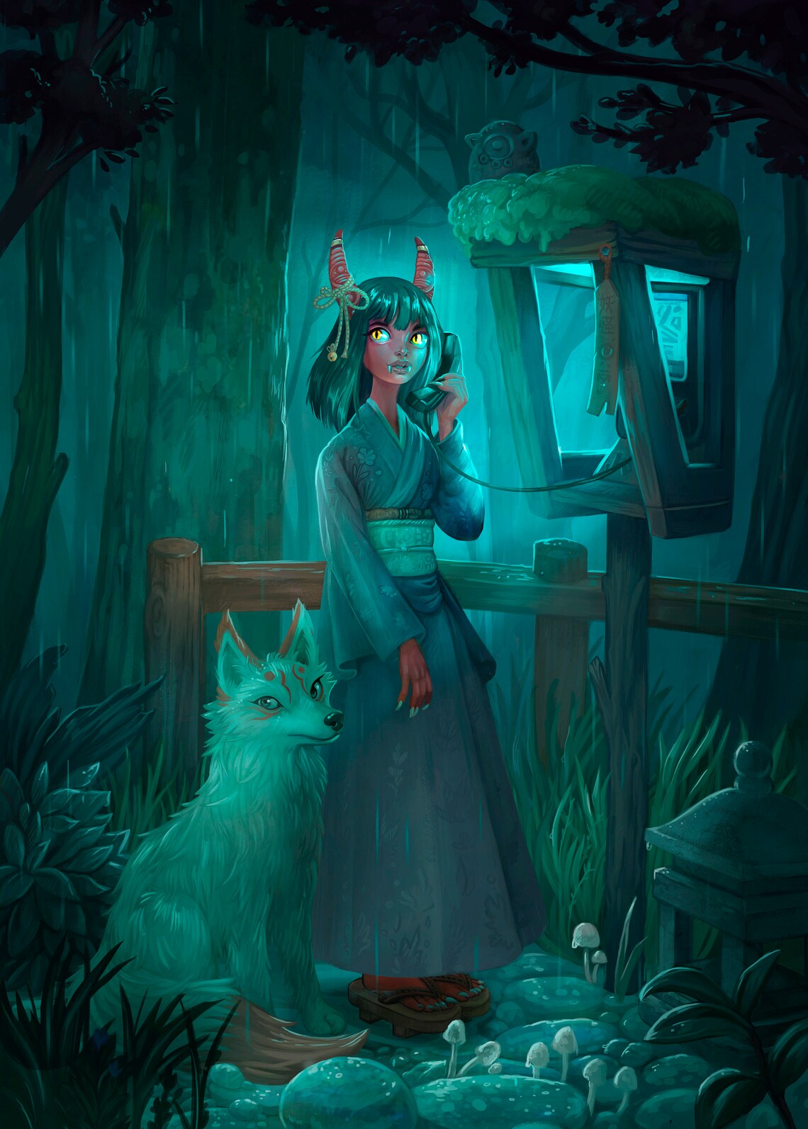 Wall Art Japanese Art Print Featuring Spirits and Yokais - Etsy