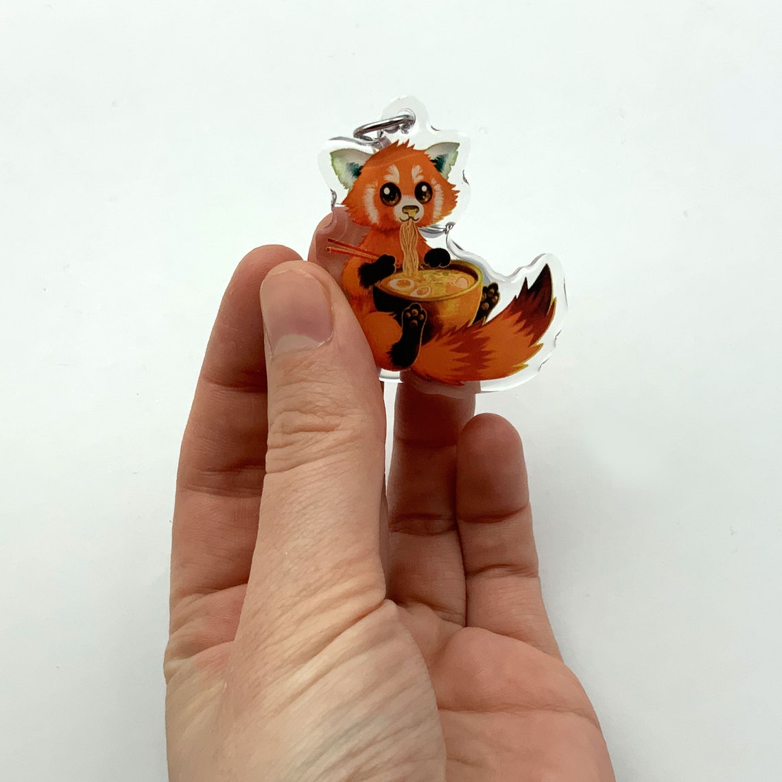 Red Panda Keychain Animal keychain Cute Acrylic keychain | Etsy
