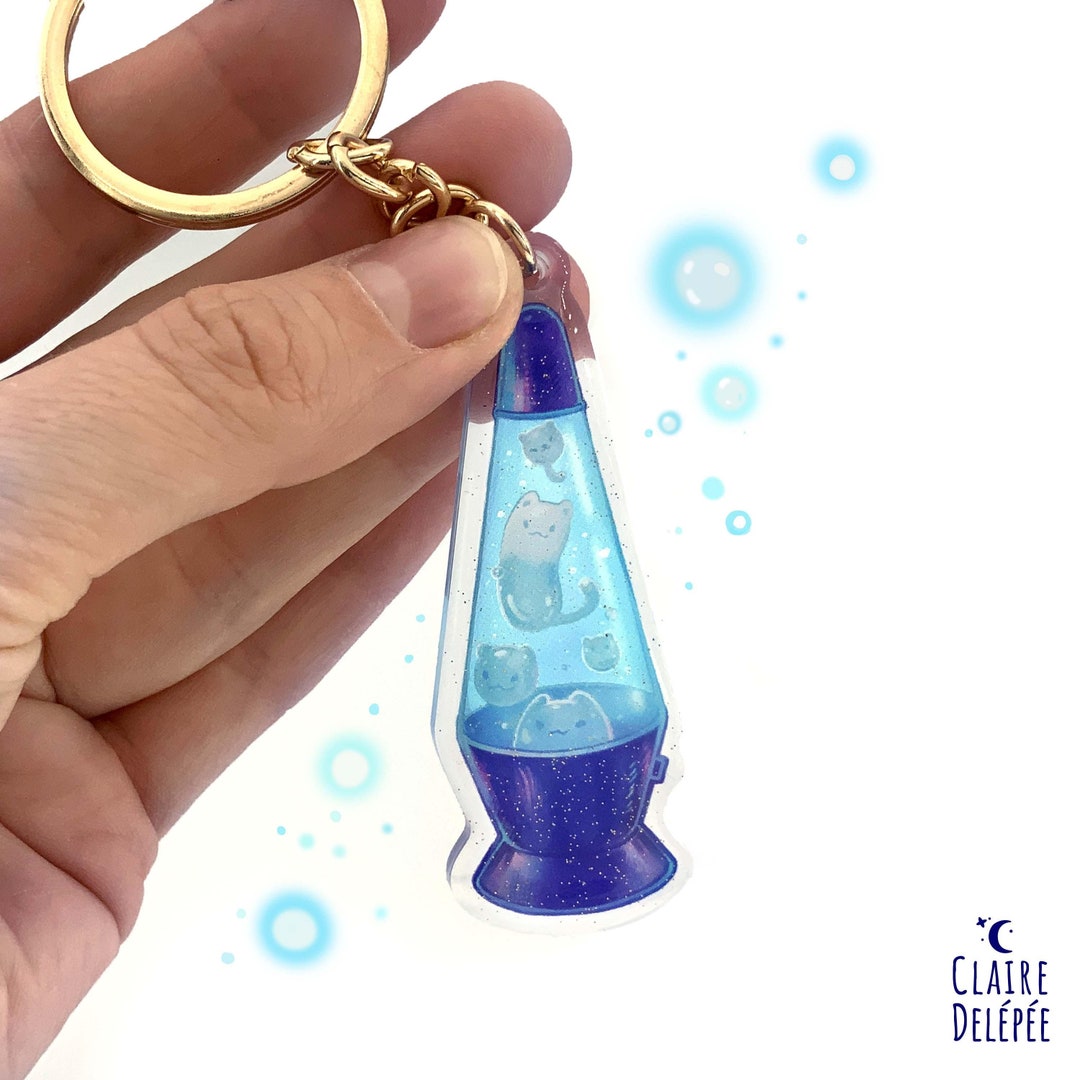 Cute Lava Lamp Keychain : Acrylic Charm of a Lamp Filled With Small ...