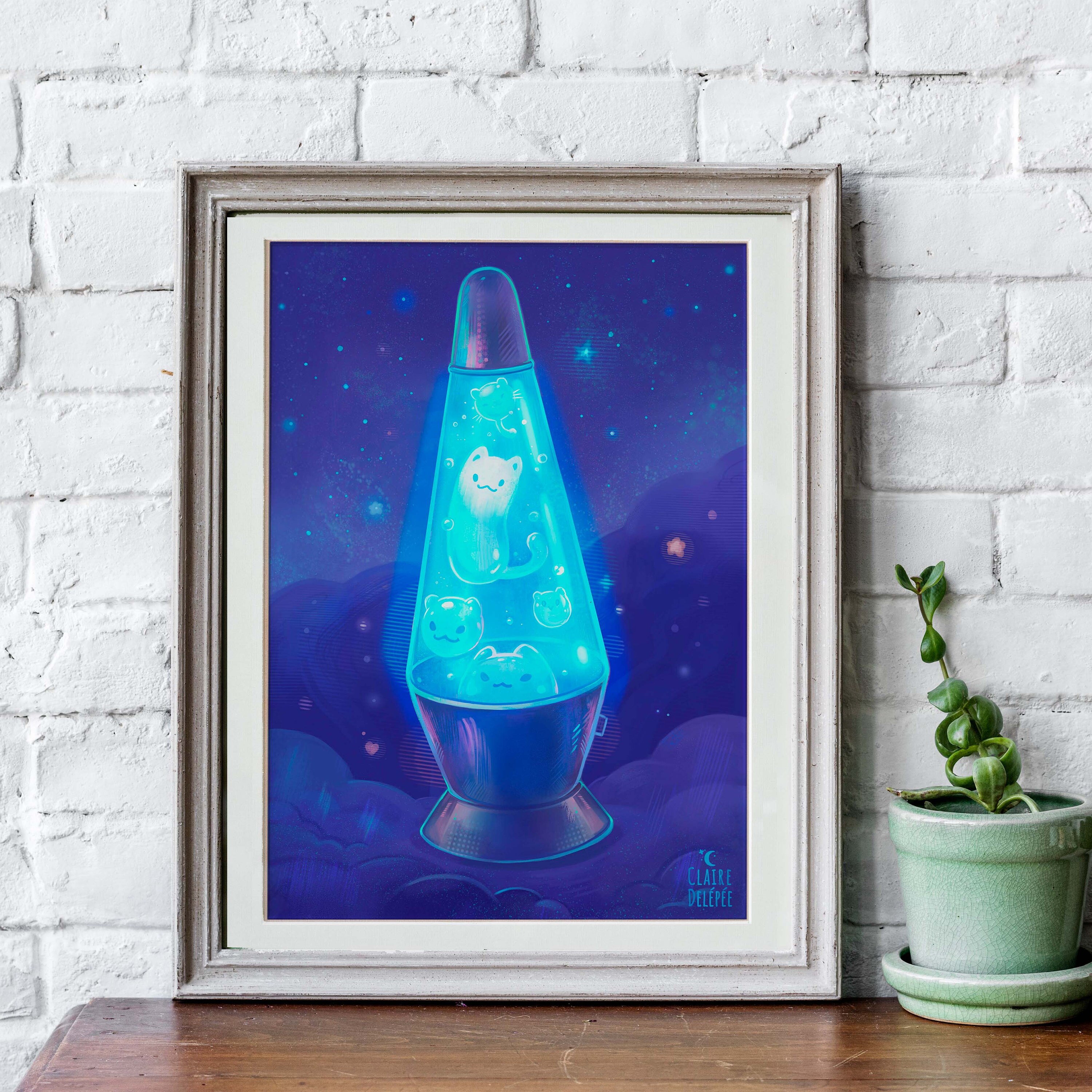Lava Lamp || Cute Wall Art Featuring a Small Slimy Cats in a Lava Lamp ...