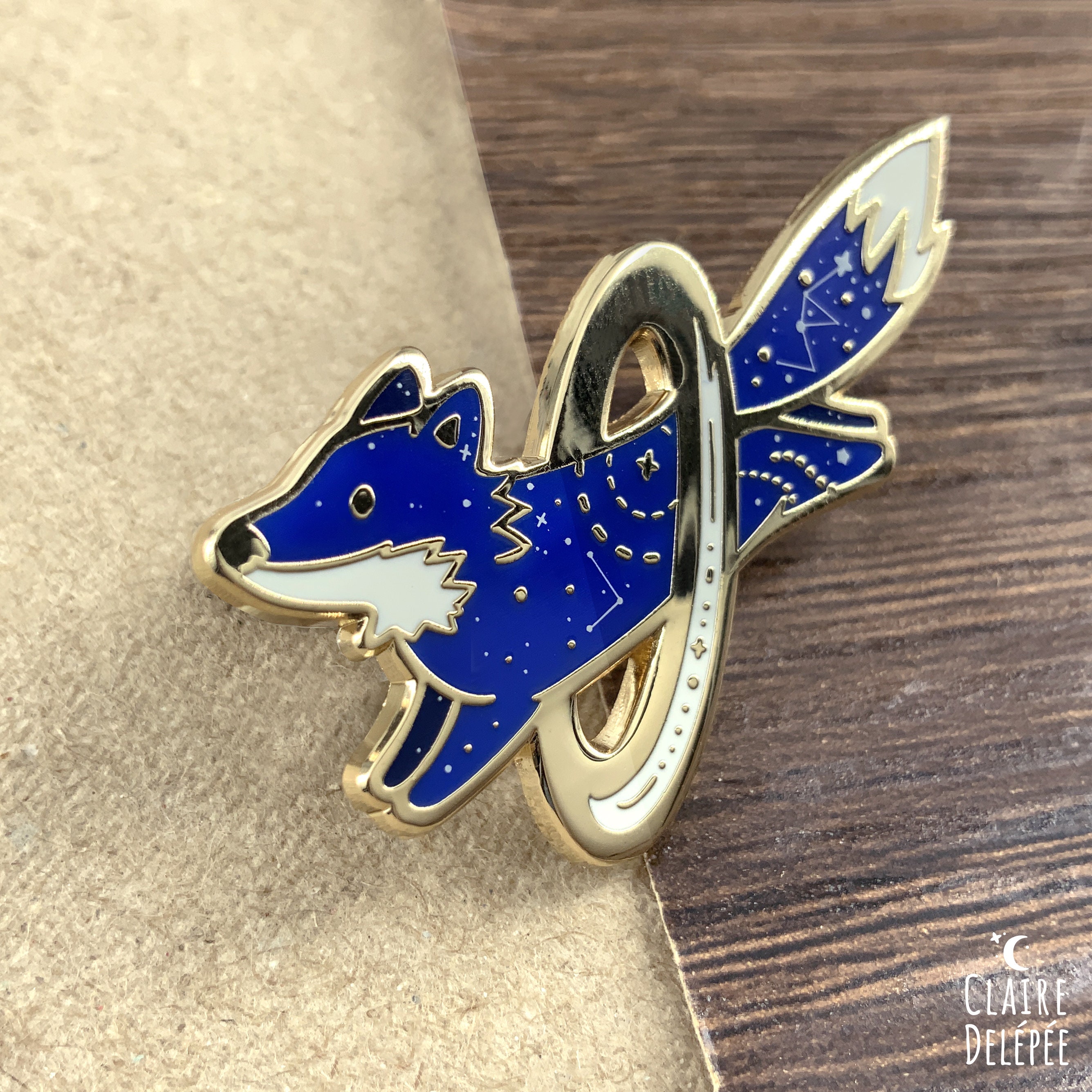 Fox Pin Space Fox Enamel Pin Cute Animal Pin Cute Fox | Etsy