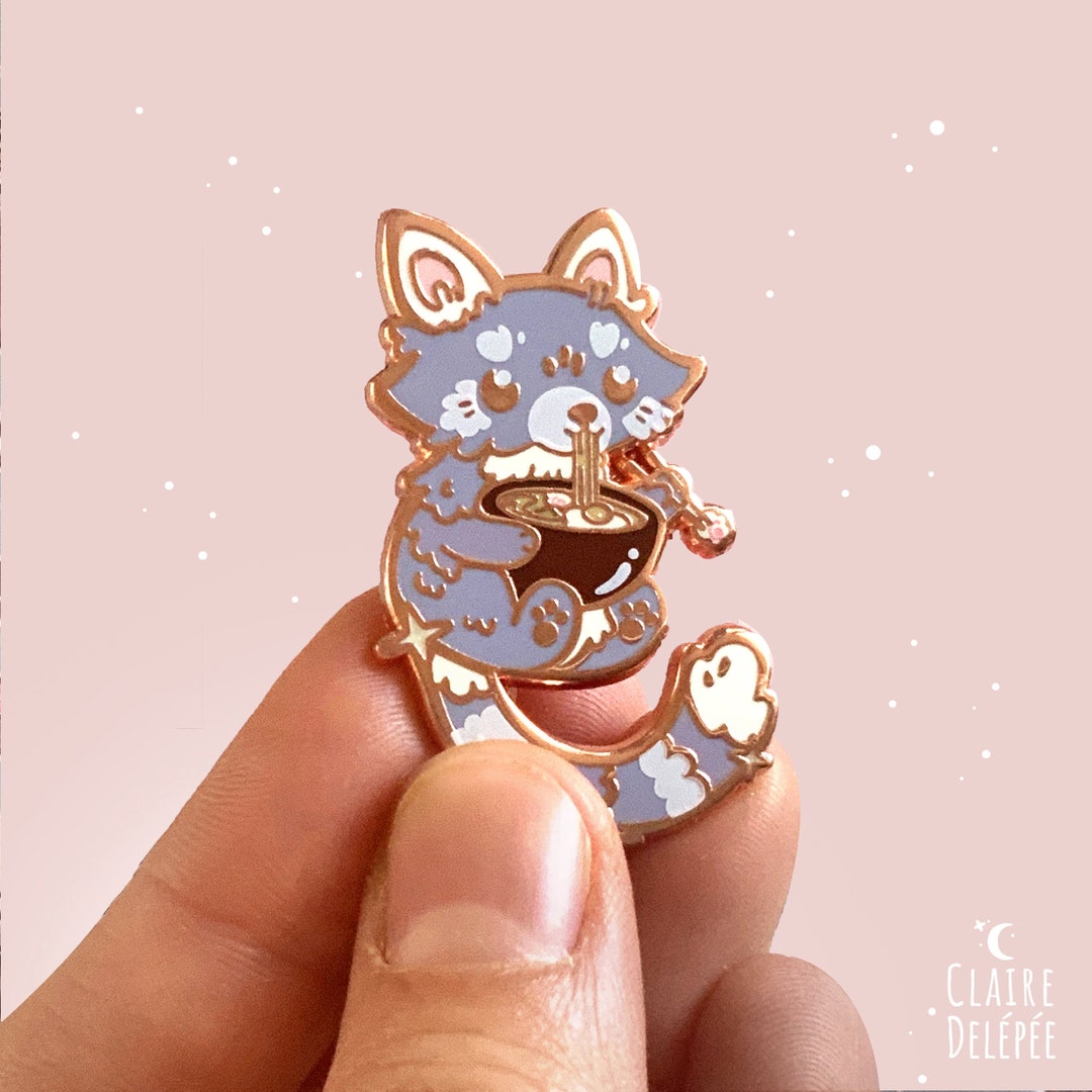 Red Panda Enamel Pin - Cute Violet Red Panda Pin - Kawaii Animal Brooch ...