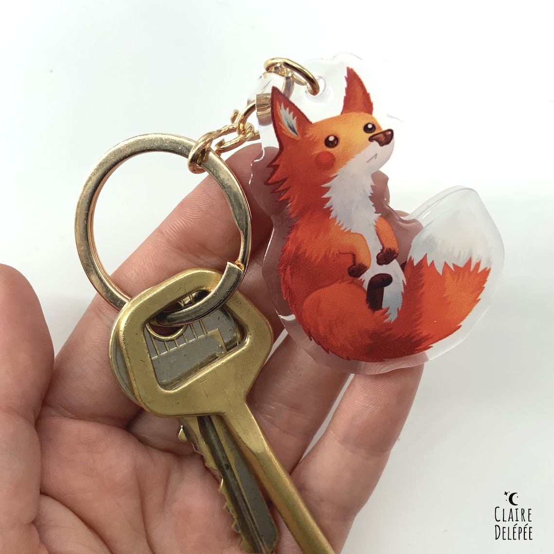 Red Fox Kawaii Keychain : a Cute Fox Acrylic Charm Cute - Etsy
