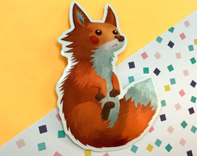 Fox Sticker Cute Fox Sticker Gift Happy Fox Sticker Laptop Decal Cute ...