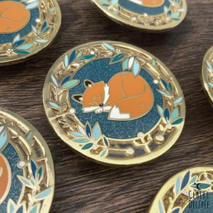 Cute Fox Pin : a Stained Glass Enamel Pin Featuring a Kawaii Sleeping ...