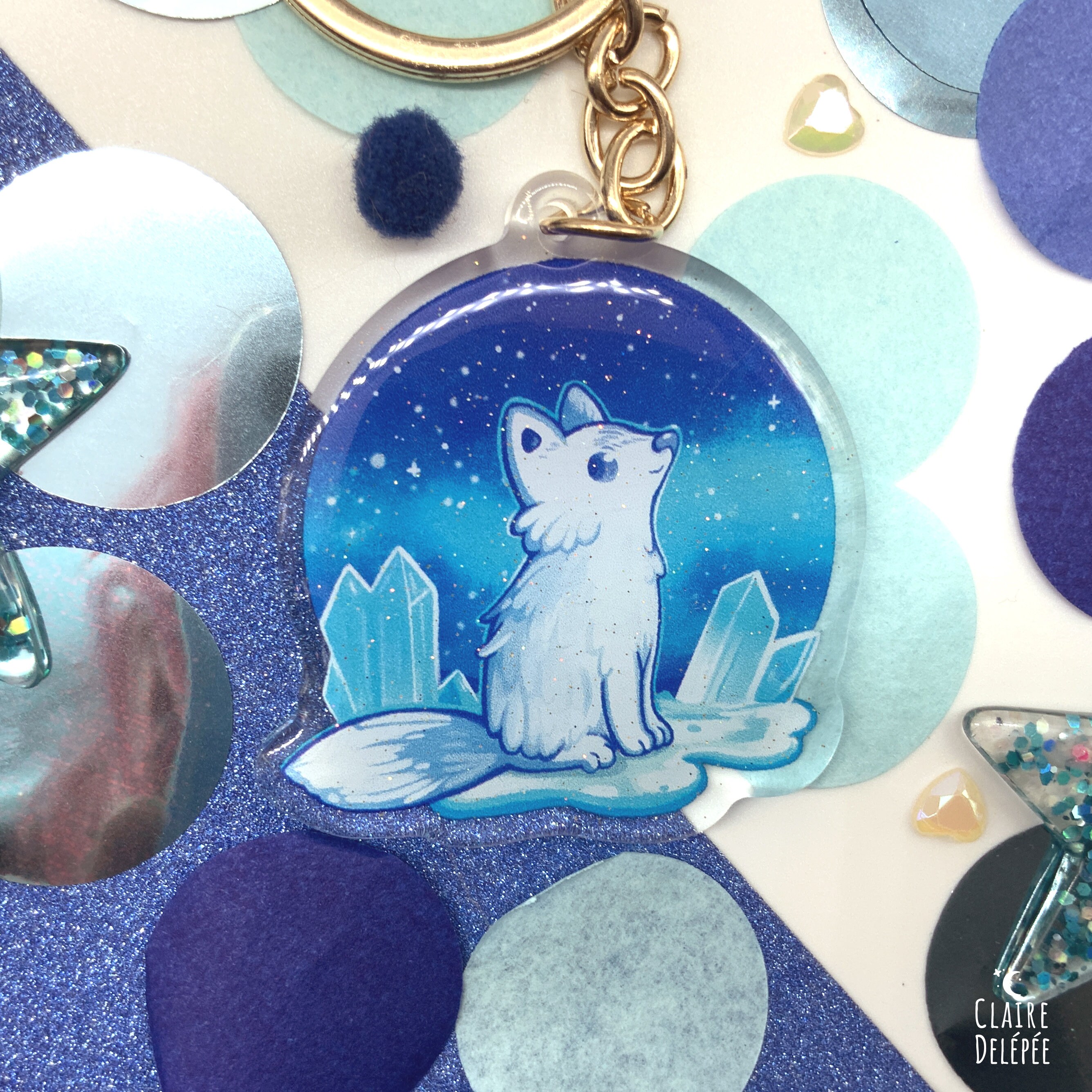 Cute Key Chains : a White Fox Keychain Fox Accessories | Etsy