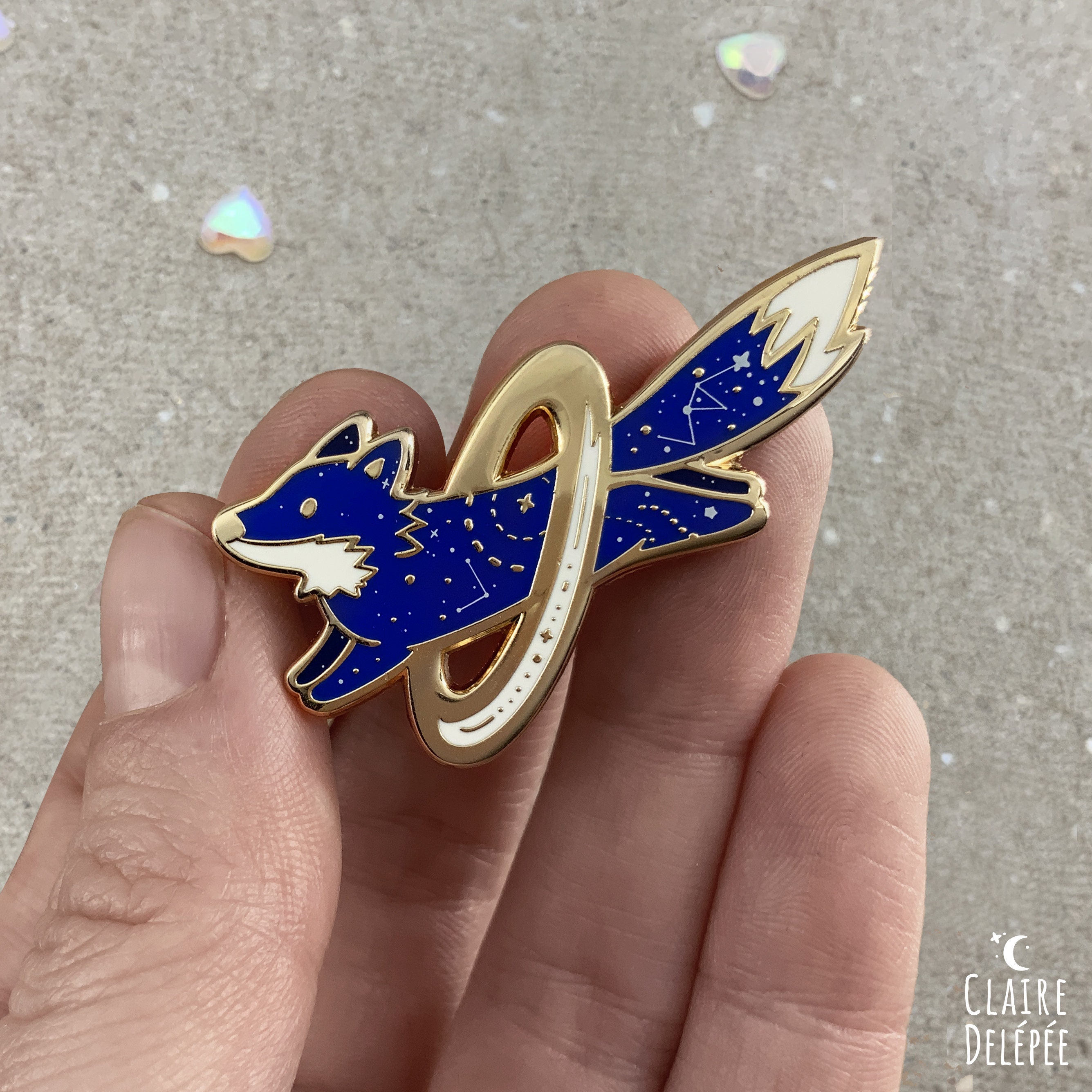 Fox Pin Space Fox Enamel Pin Cute Animal Pin Cute Fox | Etsy