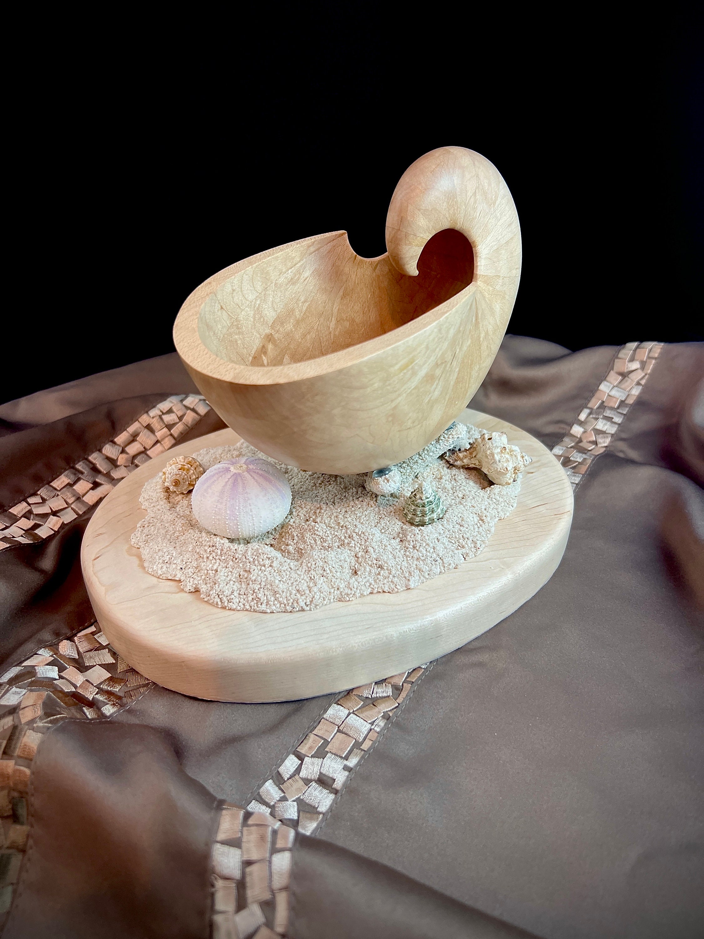 Nautilus Segmented Wood Shell & Sea Floor Base - Etsy