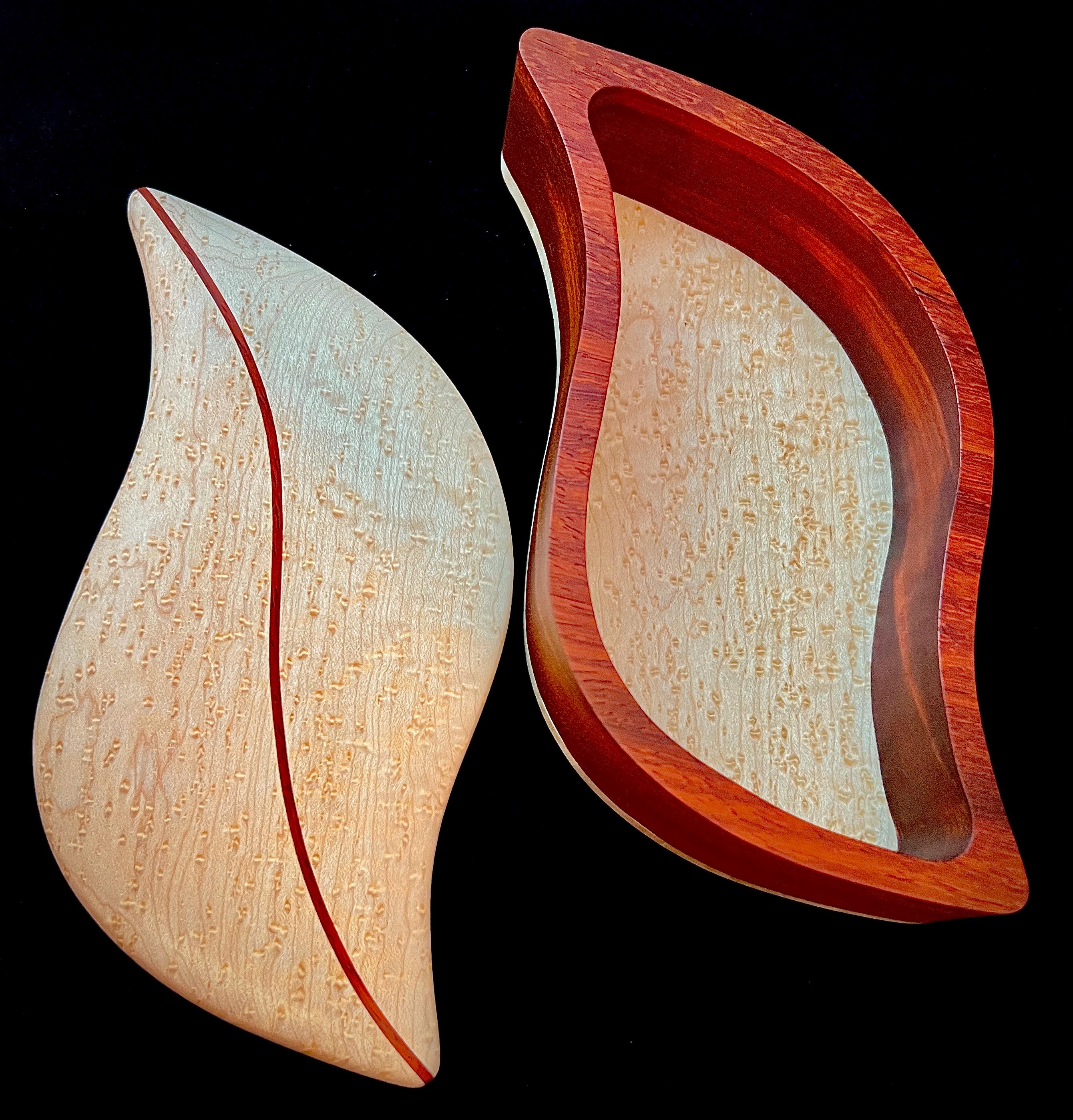 Leaf Box in Birdseye Maple and Padauk - Etsy