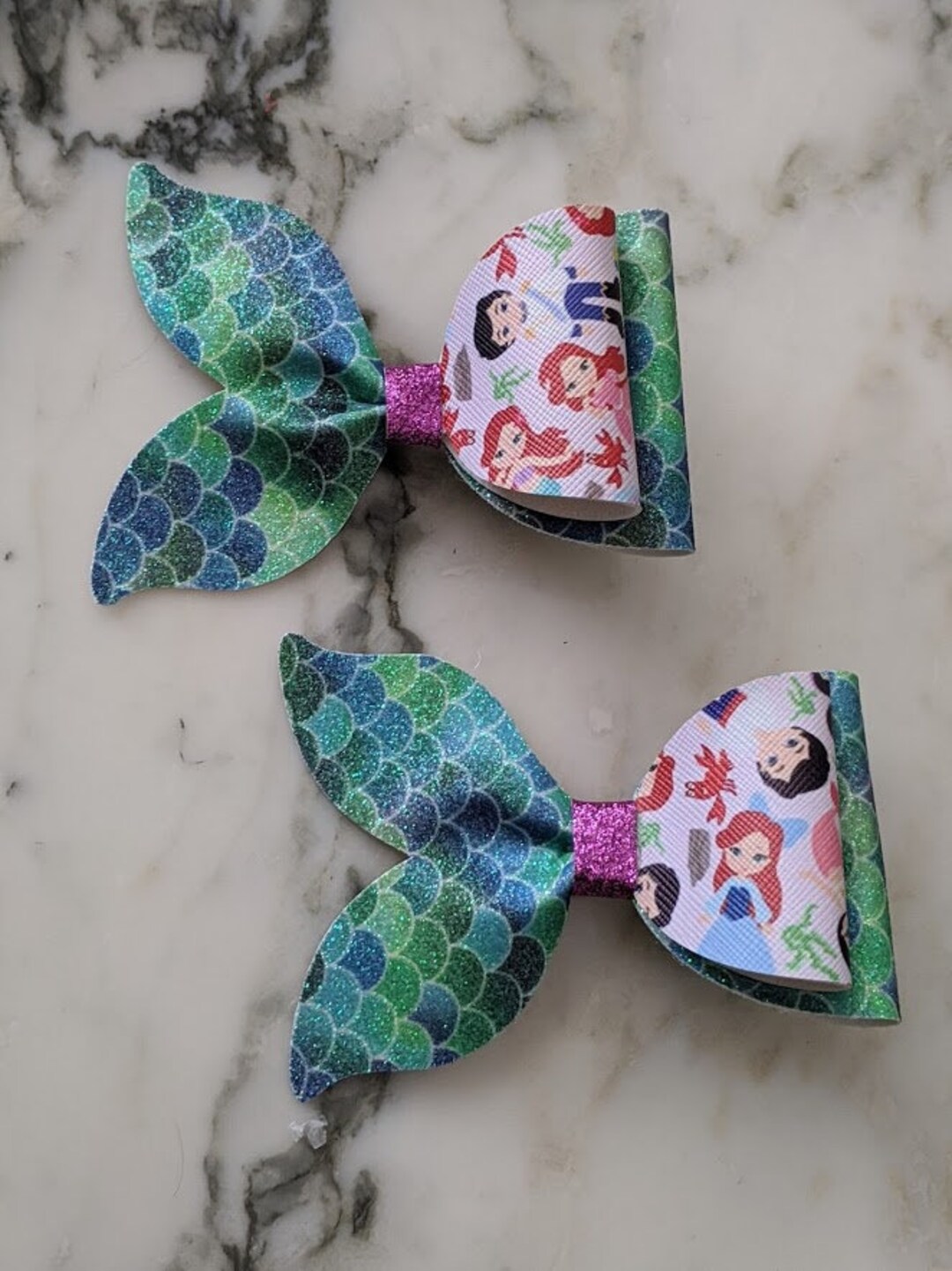 Little Mermaid Fishtail Bow/ Disney Little Mermaid Bow - Etsy