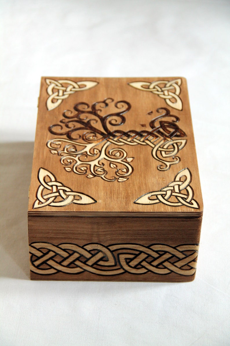Wooden Box Carved With Viking Patterns Celtic Chest - Etsy