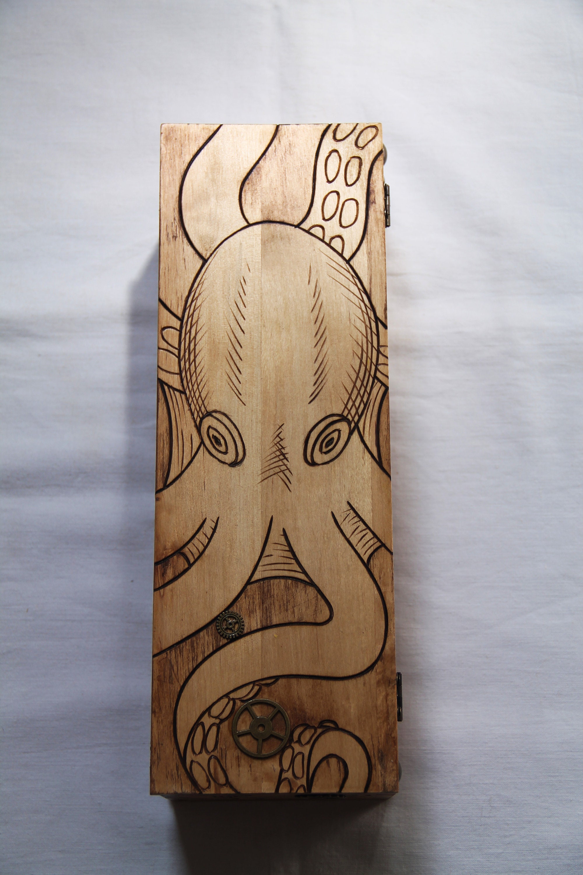 Vintage Wooden Box Carved in Steampunk Style With Octopus - Etsy