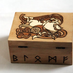Valkyrie Wooden Box Carved With Viking Patterns - Etsy