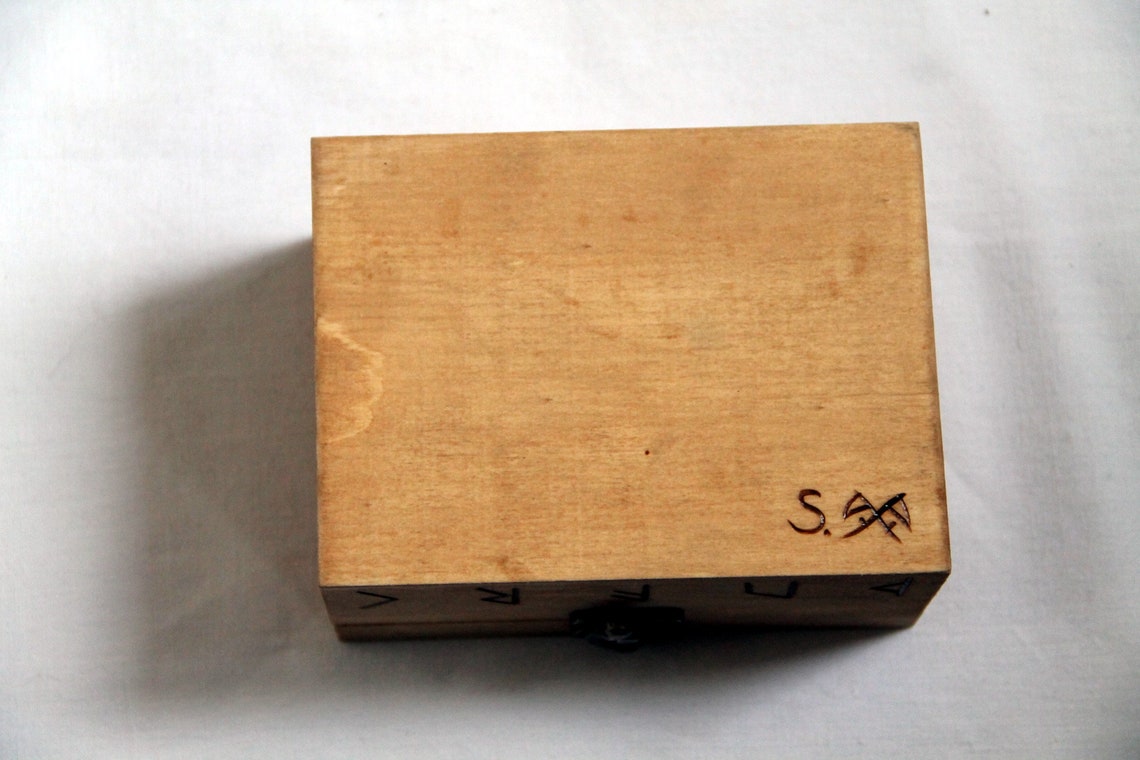 Valkyrie wooden box carved with viking patterns | Etsy