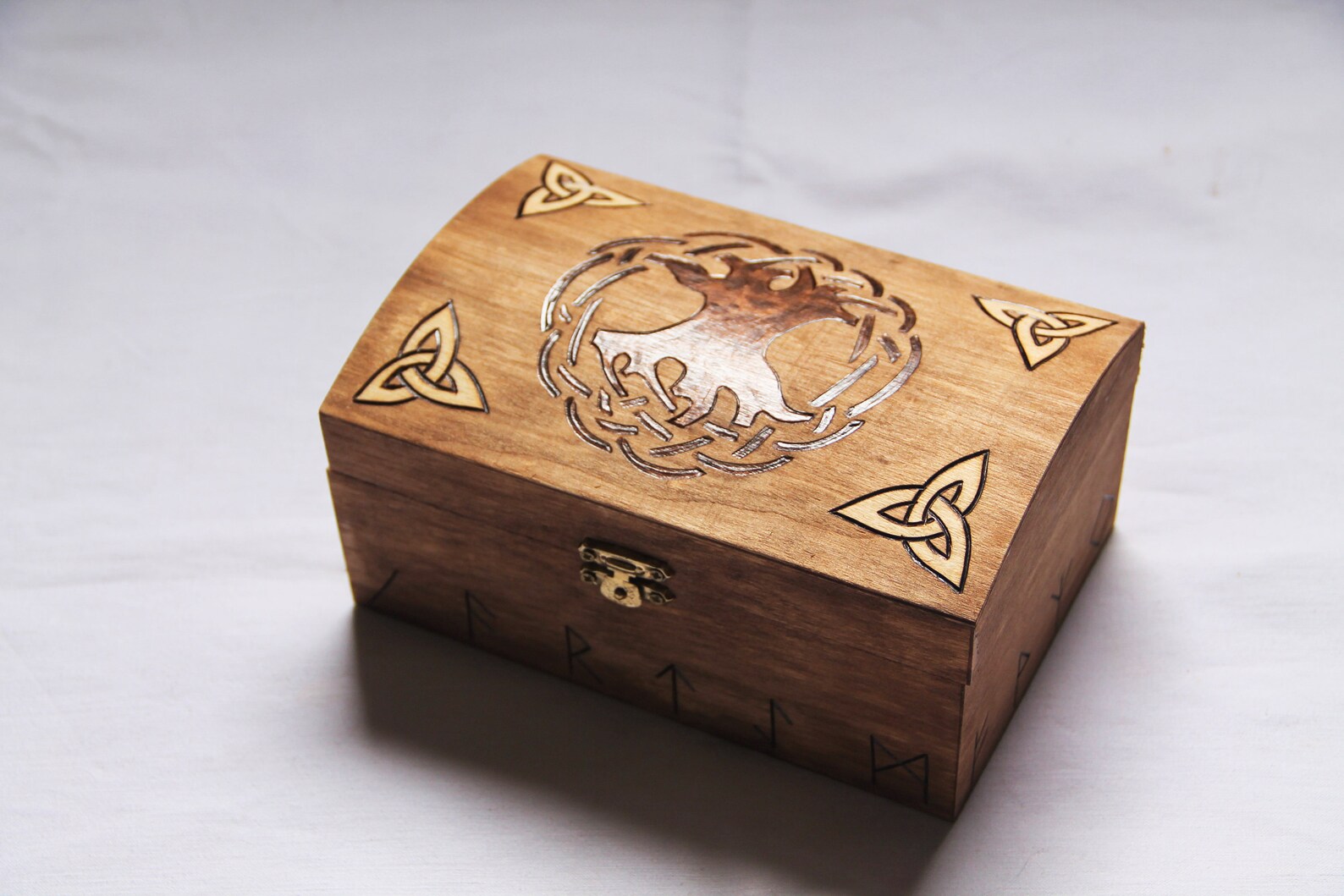 Wooden Box Carved With Viking Patterns: Yggdrasil - Etsy