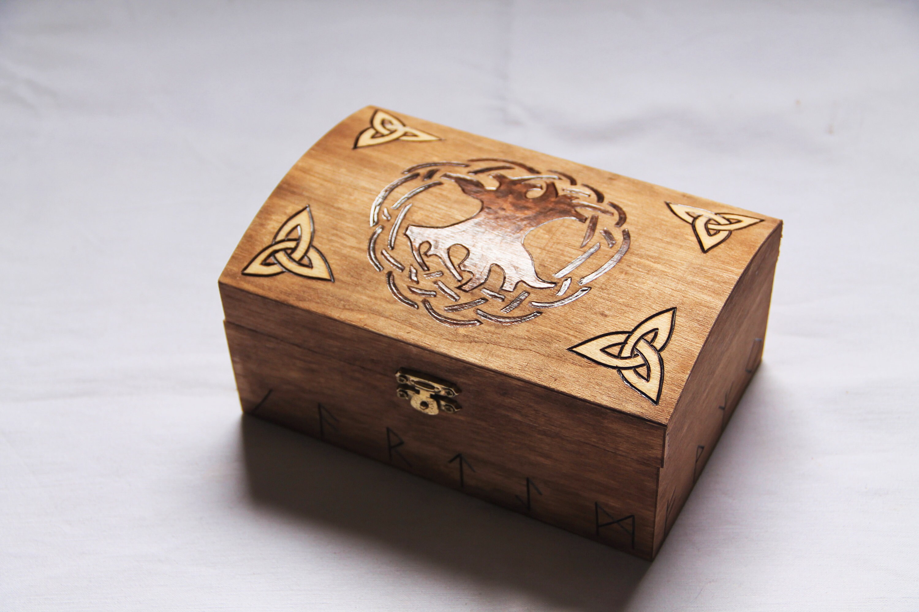 Wooden Box Carved With Viking Patterns: Yggdrasil - Etsy