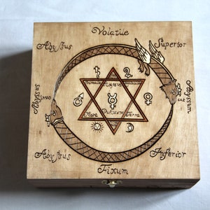 Wooden Box With Compartments Carved With Alchemy Patterns Like the ...