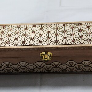 Wooden Box Carved With Asian Pattern: Geometrical Japanese Design - Etsy