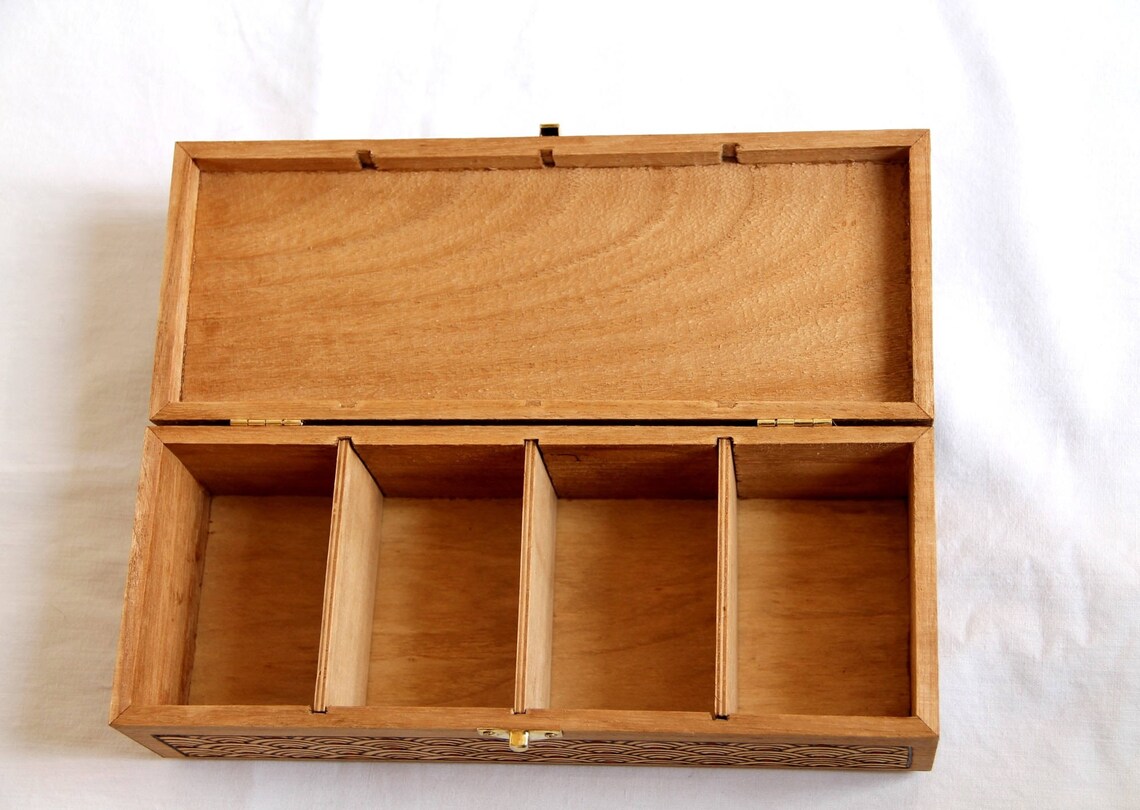 Wooden Box Carved With Asian Pattern: Geometrical Japanese | Etsy