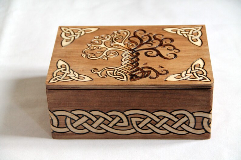 Wooden Box Carved With Viking Patterns Celtic Chest - Etsy
