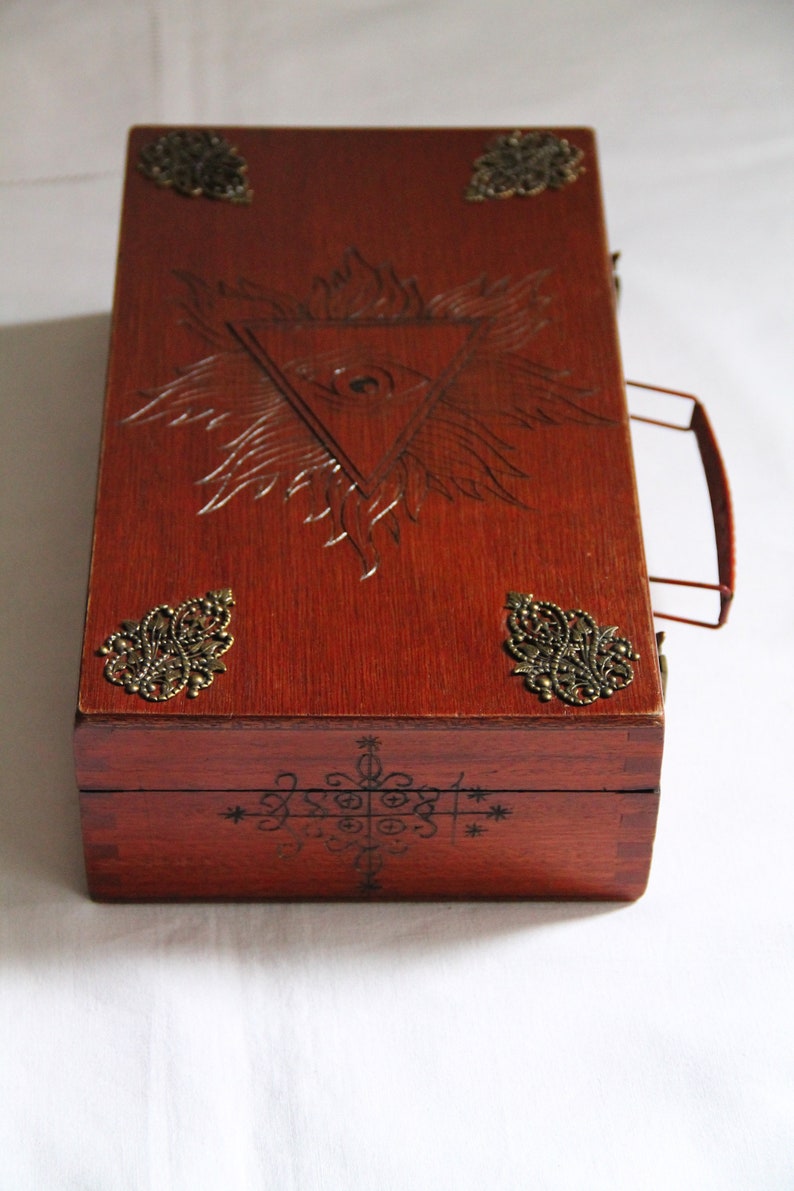 Vintage Wooden Box Carved With Occult Patterns - Etsy