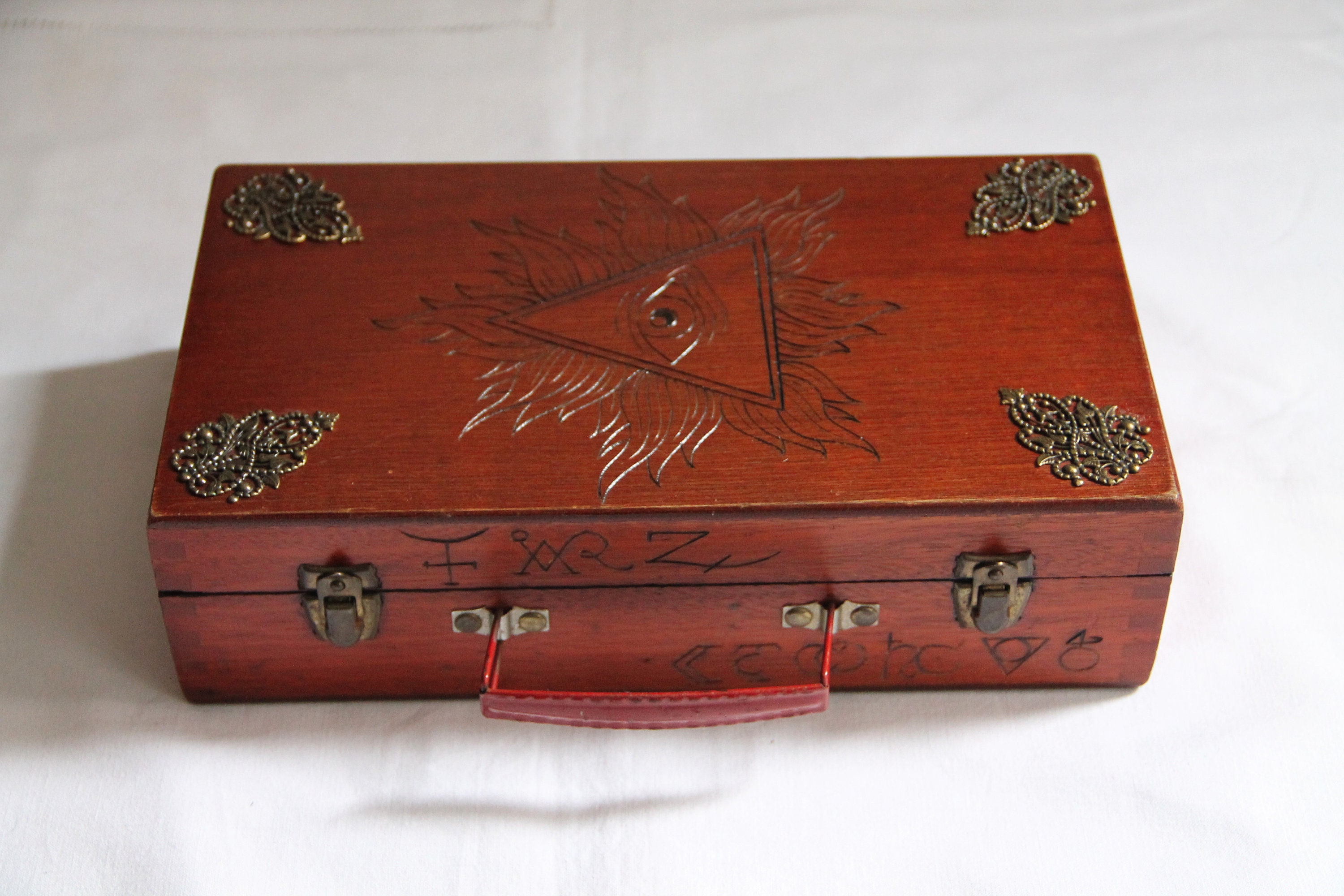 Vintage Wooden Box Carved With Occult Patterns - Etsy
