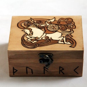 Valkyrie Wooden Box Carved With Viking Patterns - Etsy