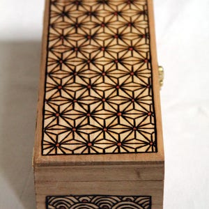 Wooden Box Carved With Asian Pattern: Geometrical Japanese | Etsy