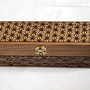 Wooden Box Carved With Asian Pattern: Geometrical Japanese | Etsy